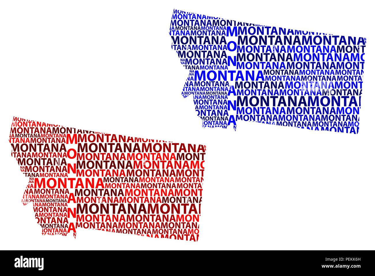 Sketch Montana (United States of America) letter text map, Montana map ...