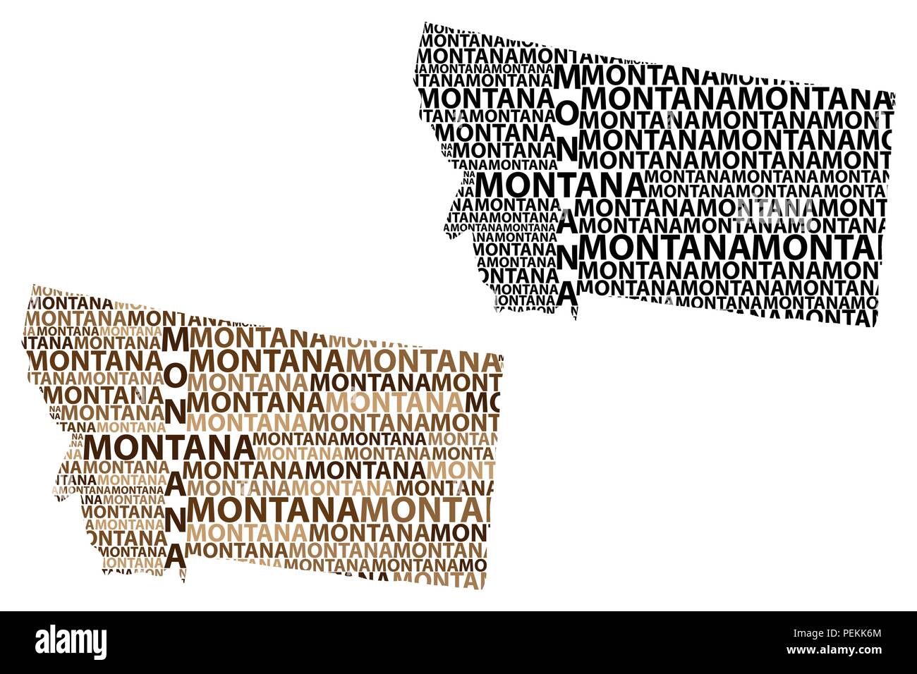 Sketch Montana (United States of America) letter text map, Montana map ...