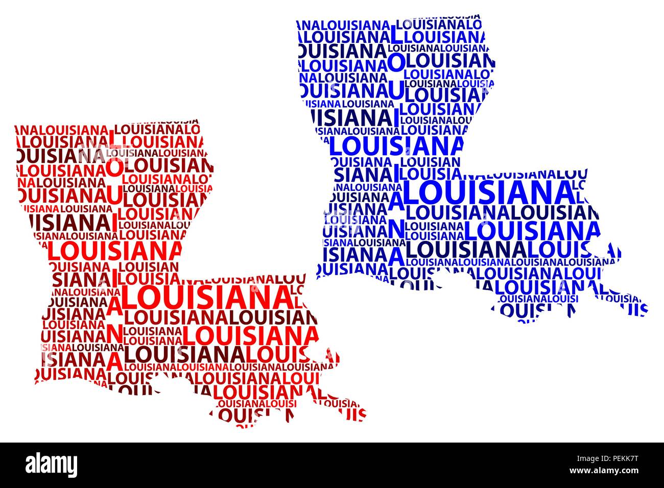 Sketch Louisiana (United States of America, Pelican State) letter text ...