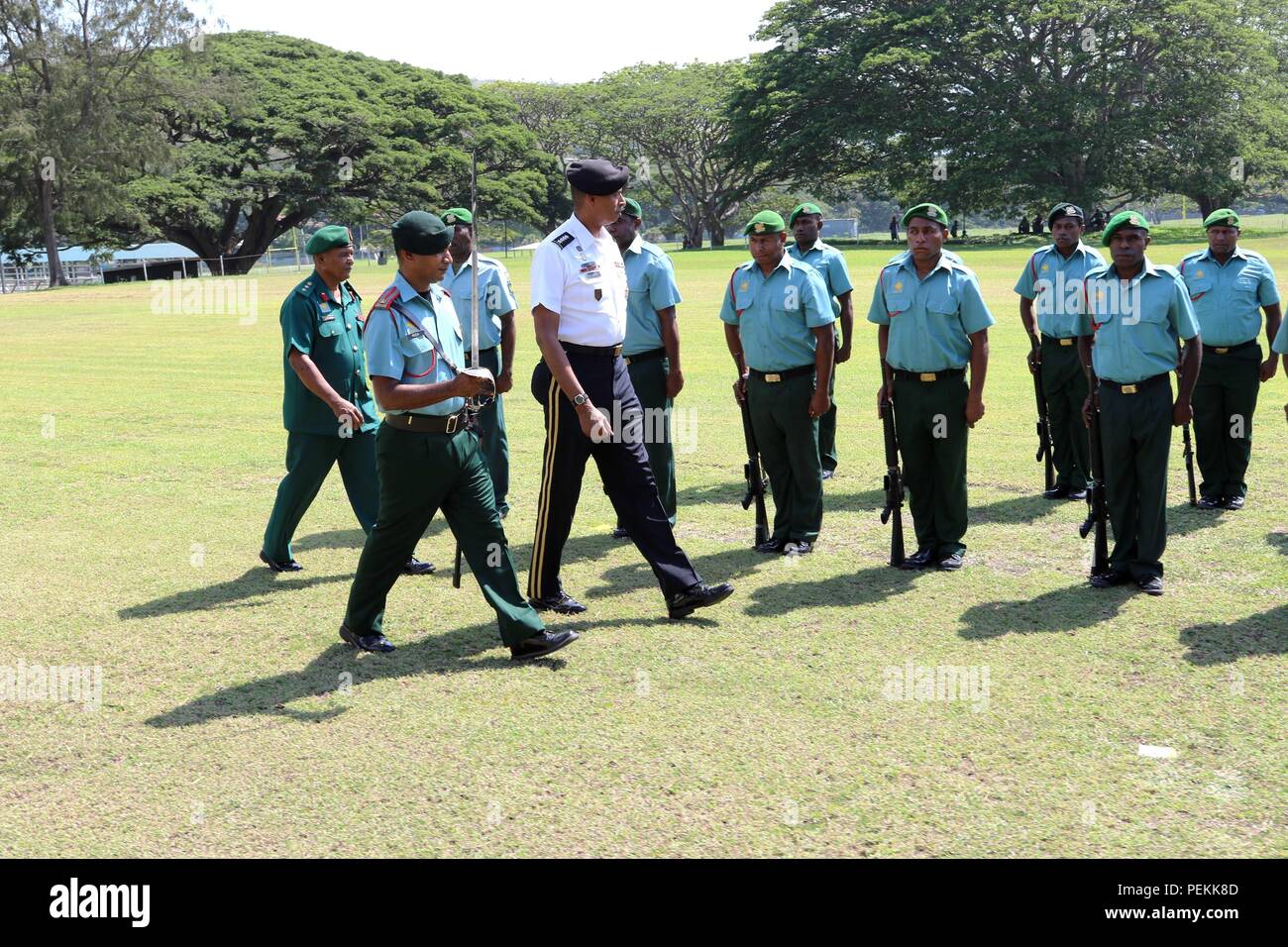 Gen. Vincent K. Brooks, commander, U.S. Army Pacific, troops the line ...