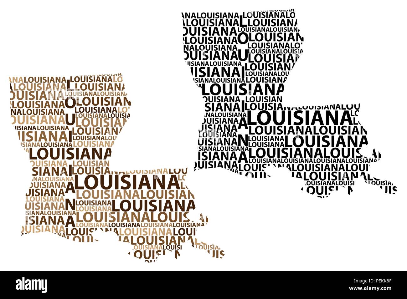Sketch Louisiana (United States of America, Pelican State) letter text ...