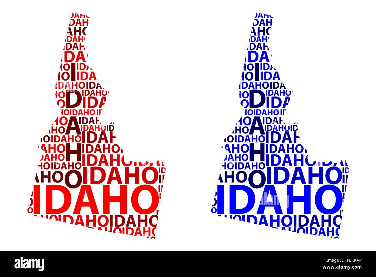Idaho state map typography hi-res stock photography and images - Alamy