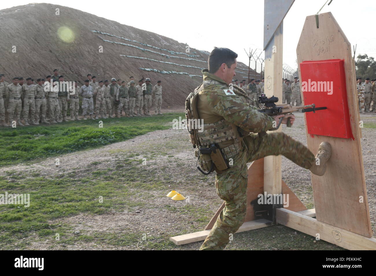 An Australian soldier, assigned as a Task Group Taji Trainer ...