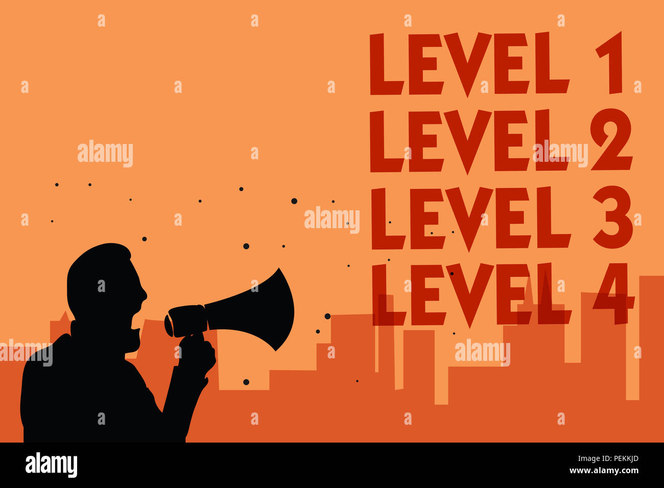 Text sign showing Level 1 Level 2 Level 3 Level 4. Conceptual photo ...