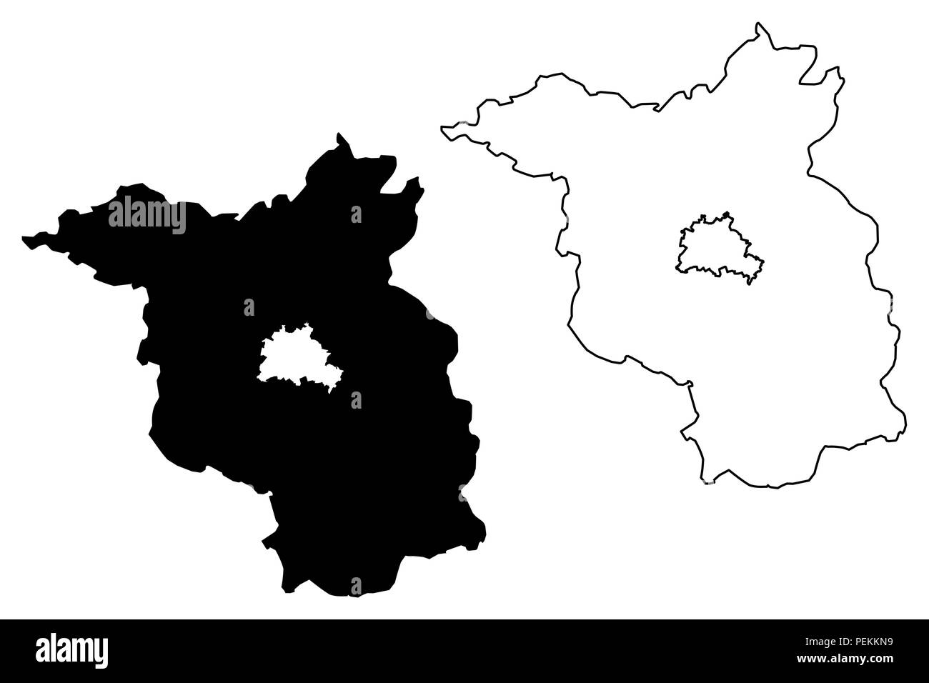 Brandenburg (Federal Republic of Germany, State of Germany) map vector ...
