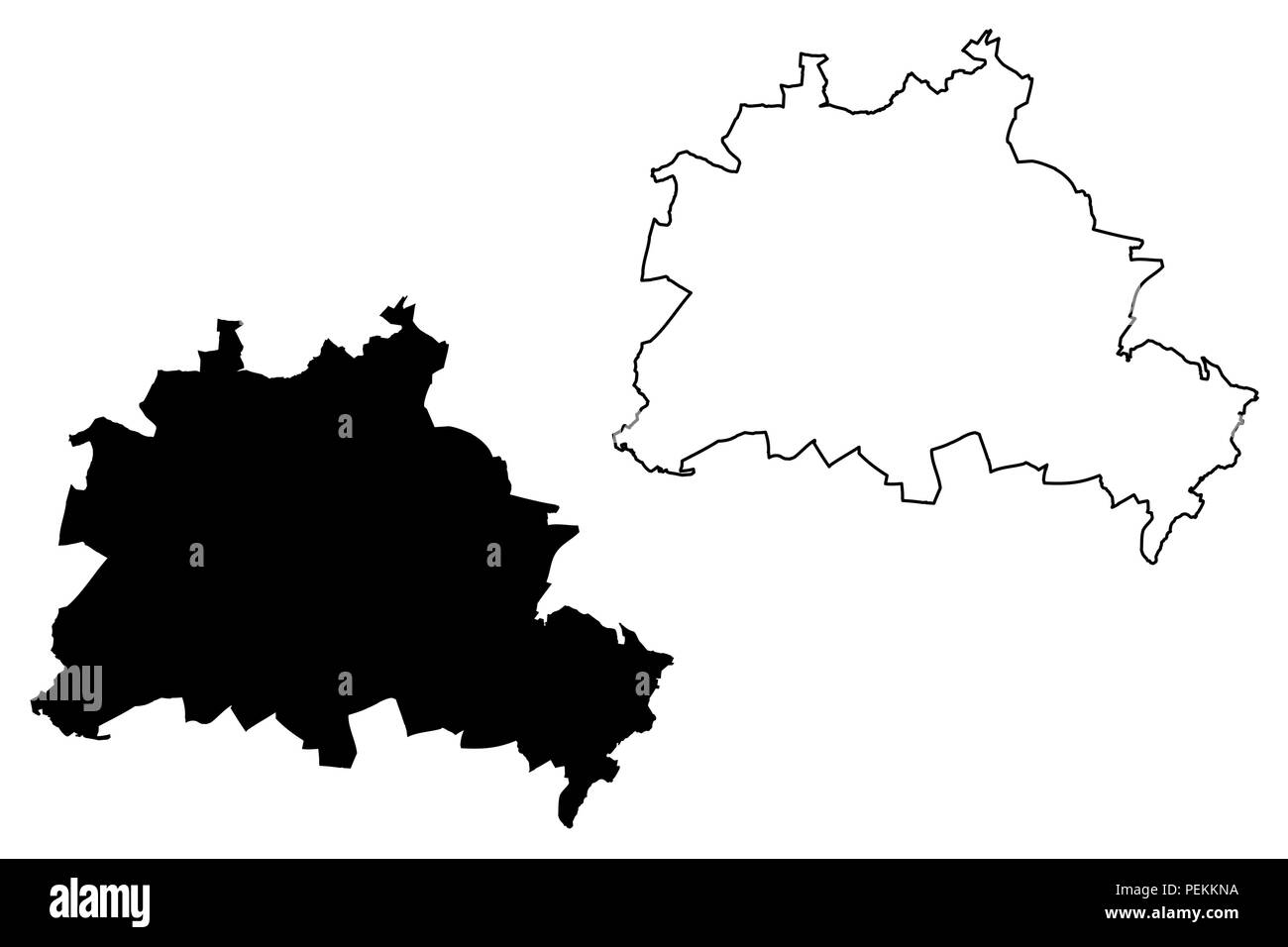 Berlin (Federal Republic of Germany, State of Germany) map vector ...