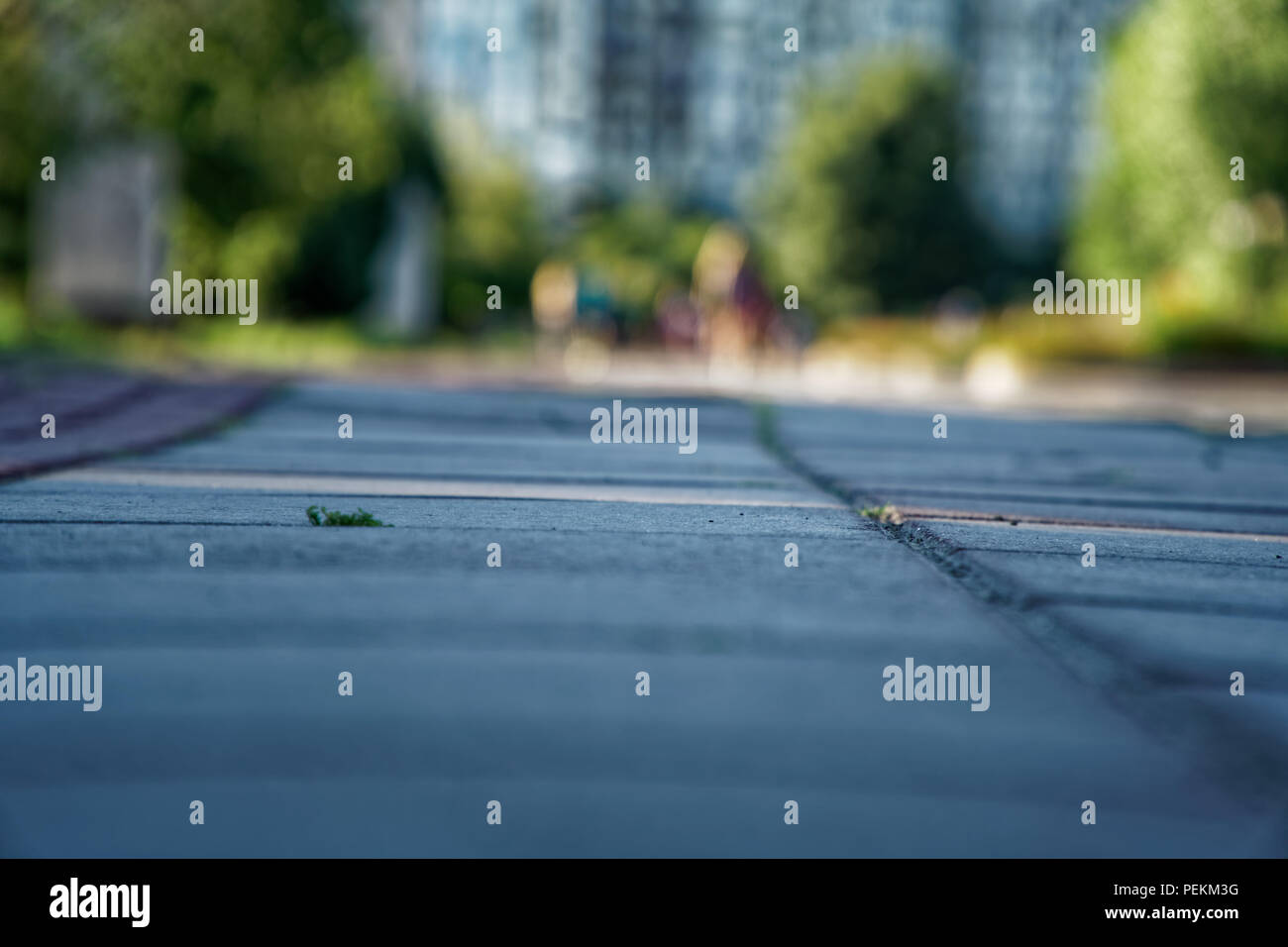 Footpath with shadows of tree, good weather Stock Photo - Alamy