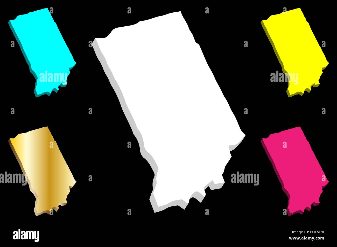 Indiana gold map Stock Vector Images - Alamy