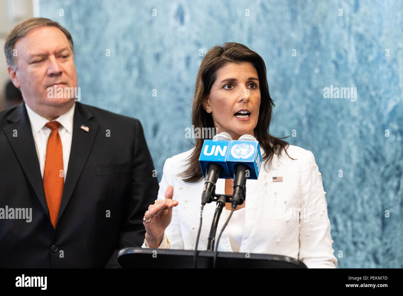 US Secretary of State Mike Pompeo and US Ambassador to the United ...