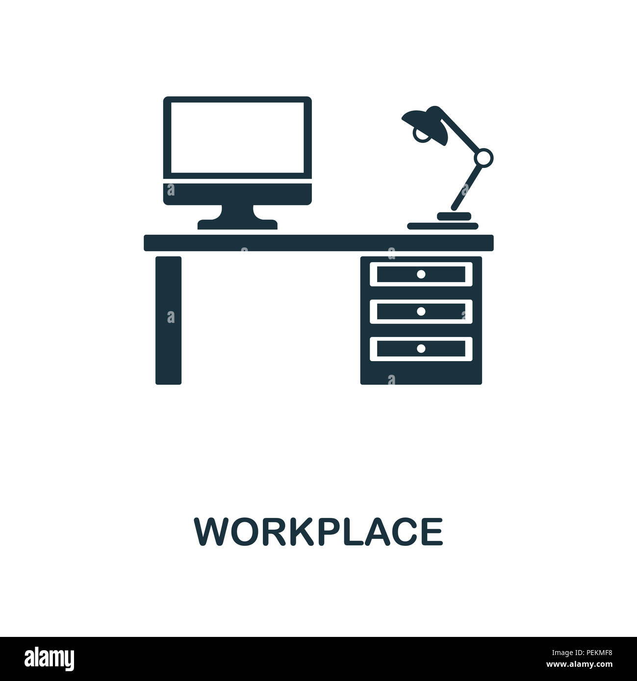 Workplace creative icon. Simple element illustration. Workplace concept ...