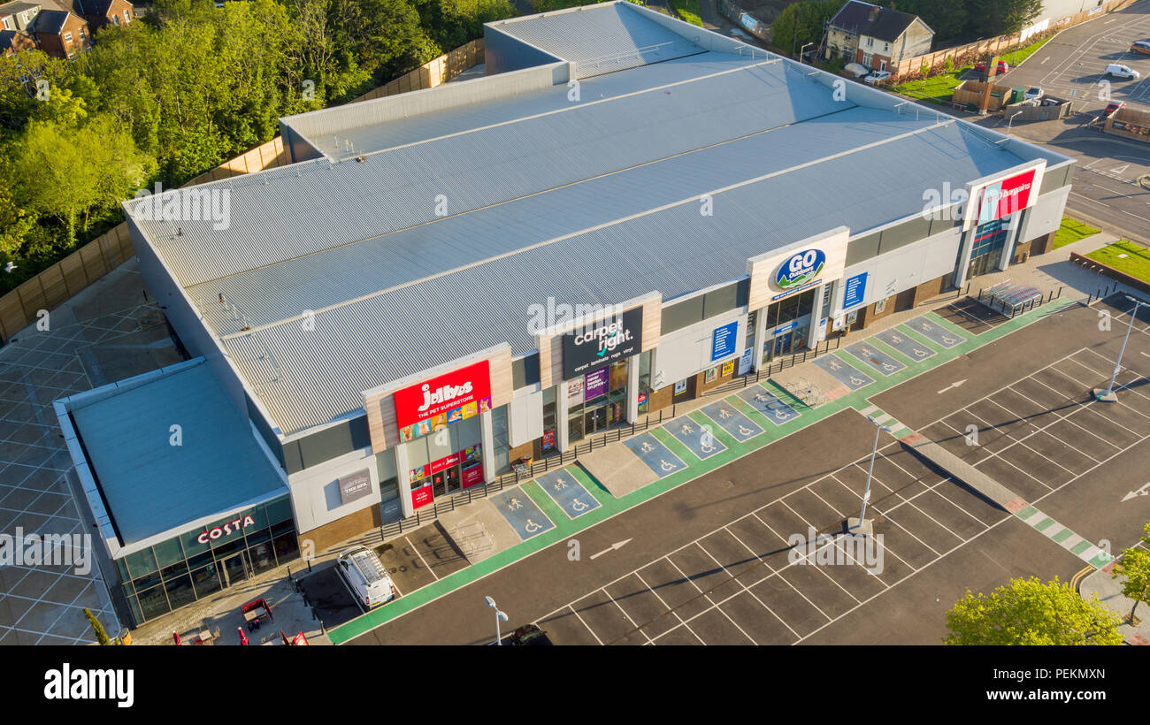 Aerial view of Cannon Lane Retail Park, Tonbridge, UK Stock Photo - Alamy