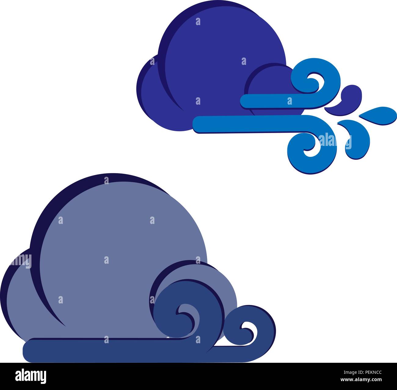 Blue blizzard icon isolated on white background. Weather forecast ...