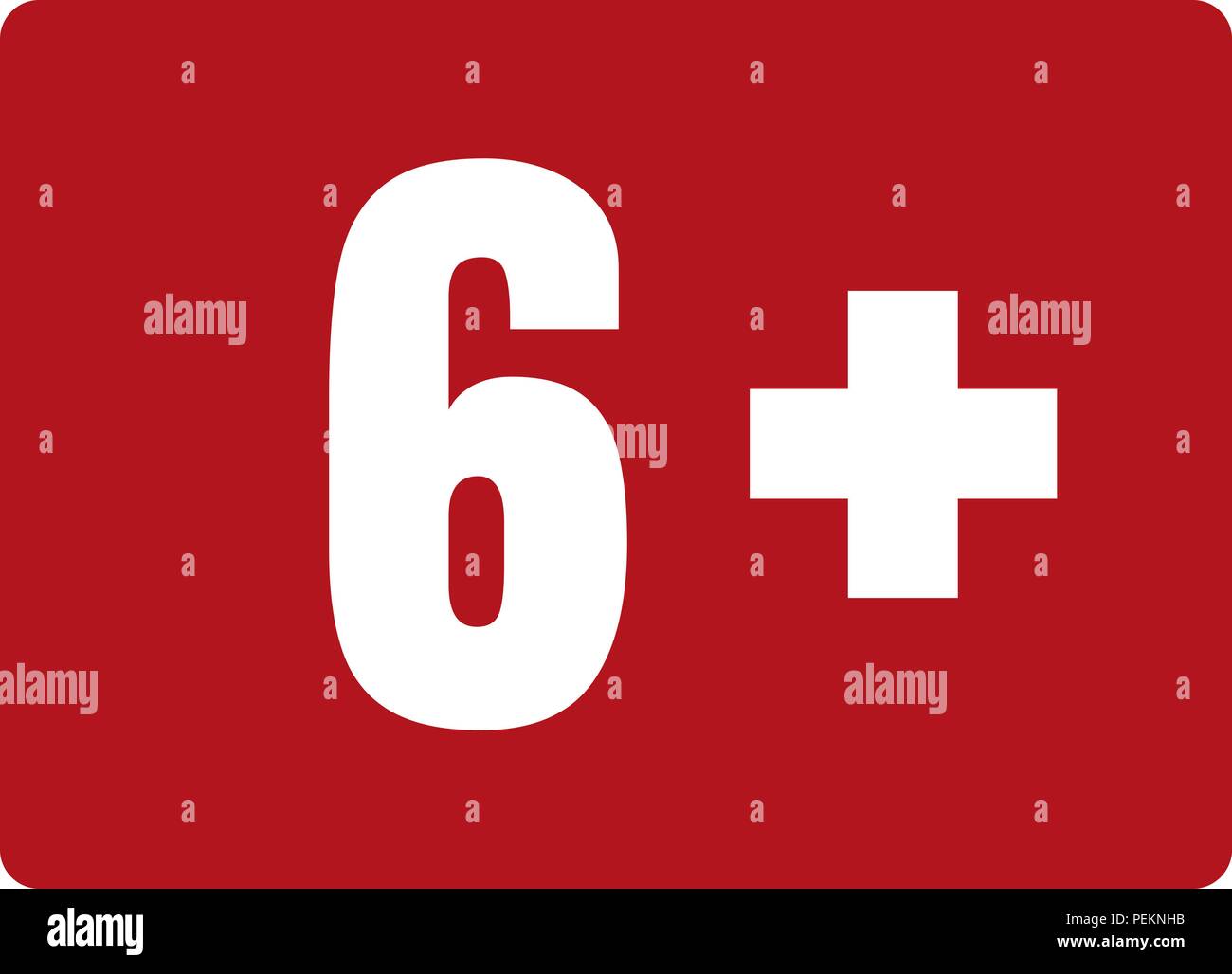 Limit age icon on red background. Icons age limit from six, vector flat ... Limit age icon on red background. Icons age limit from six, vector flat ...