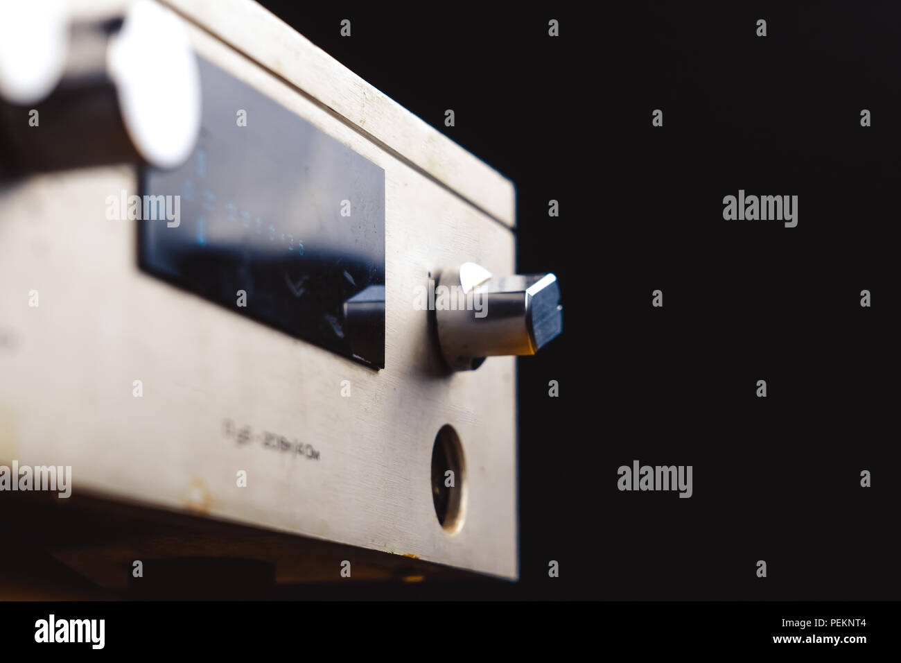 old Soviet audio amplifier, volume controls closeup Stock Photo - Alamy
