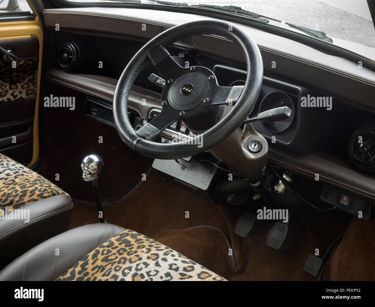 1989 Rover Mini Leopard skin design Stock Photo - Alamy
