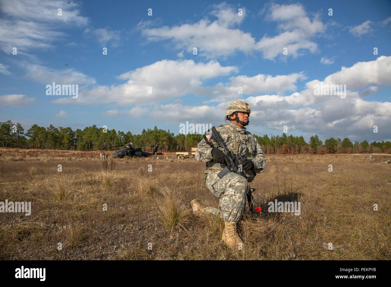 U.S. Army soldiers assigned to the 122nd Aviation Support Battalion and ...