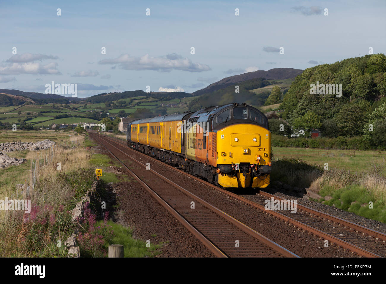 A Colas Railfright class 37 locomotive at Kirkby In Furness on the ...
