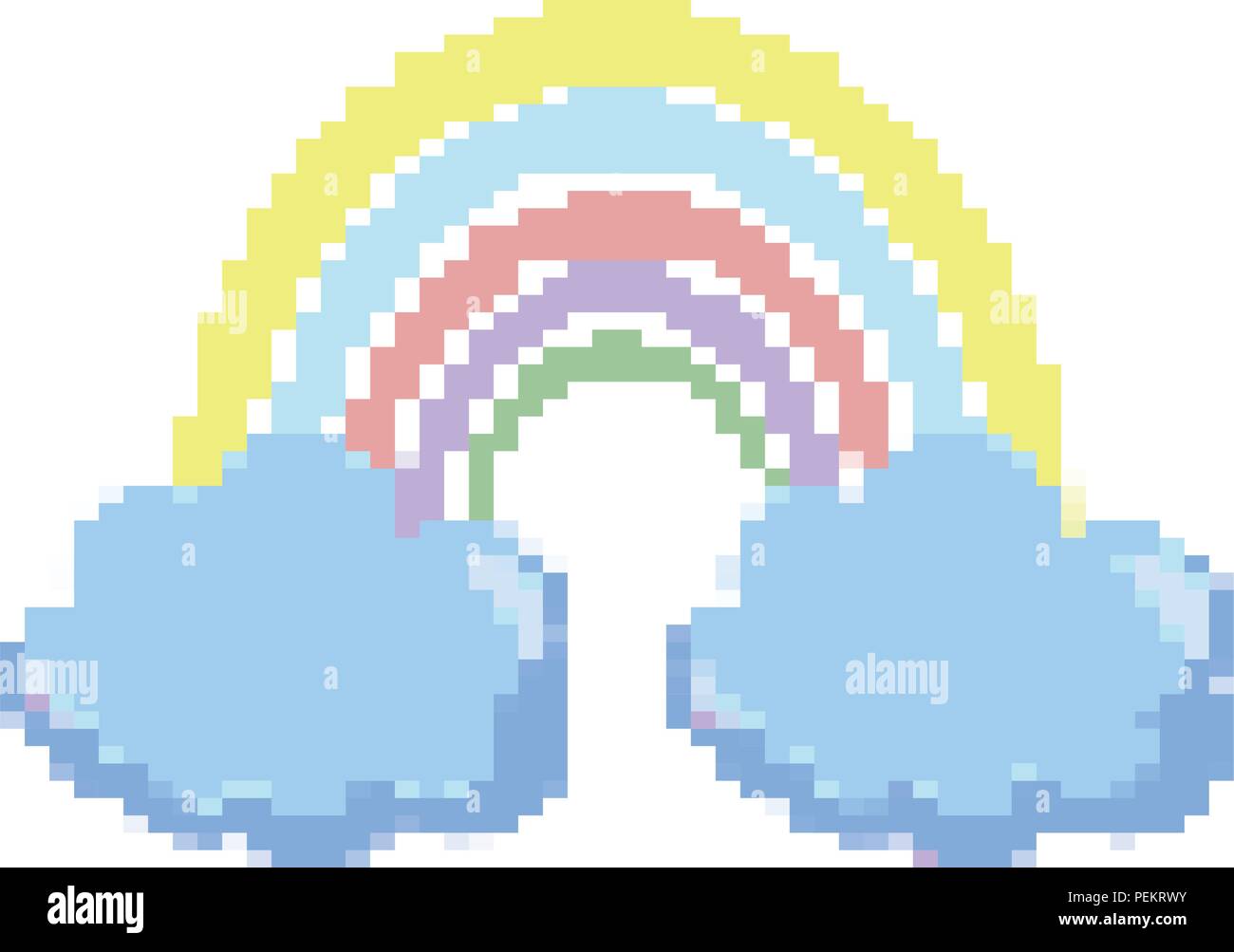 pixelated nature rainbow style and cloud Stock Vector Image & Art - Alamy