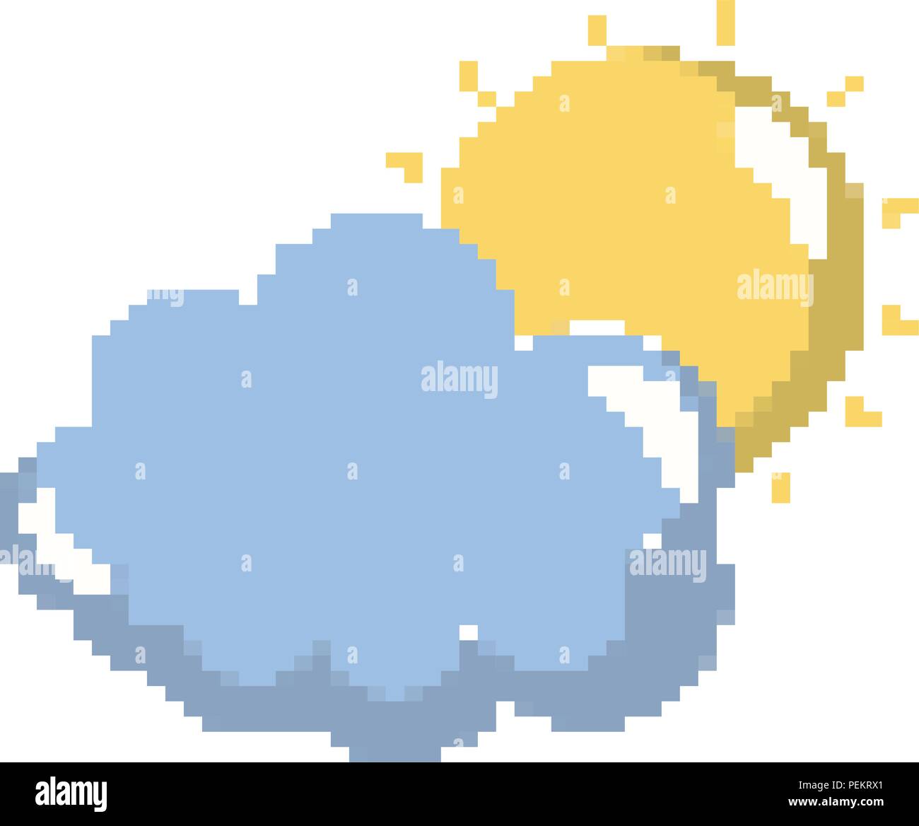 pixelated beauty sun with cloud weather Stock Vector Image & Art - Alamy
