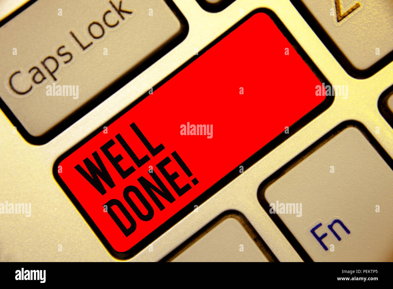 Conceptual hand writing showing Well Done. Business photo text telling ...