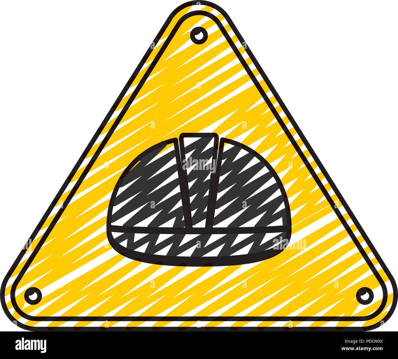 doodle caution area under construction sign notice Stock Vector Image ...