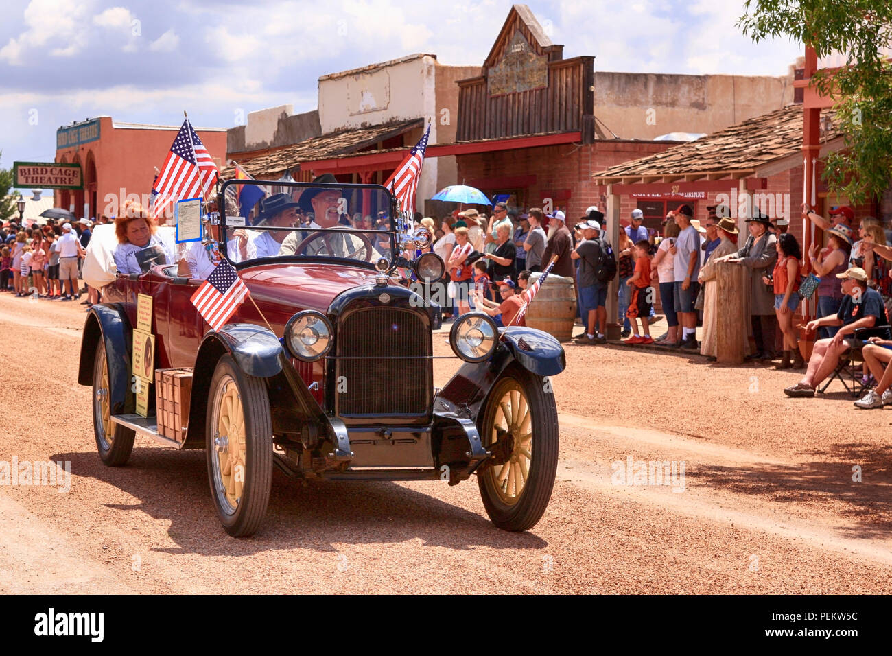 Parade of vehicles at the annual Doc Holiday parade in Tombstone ...
