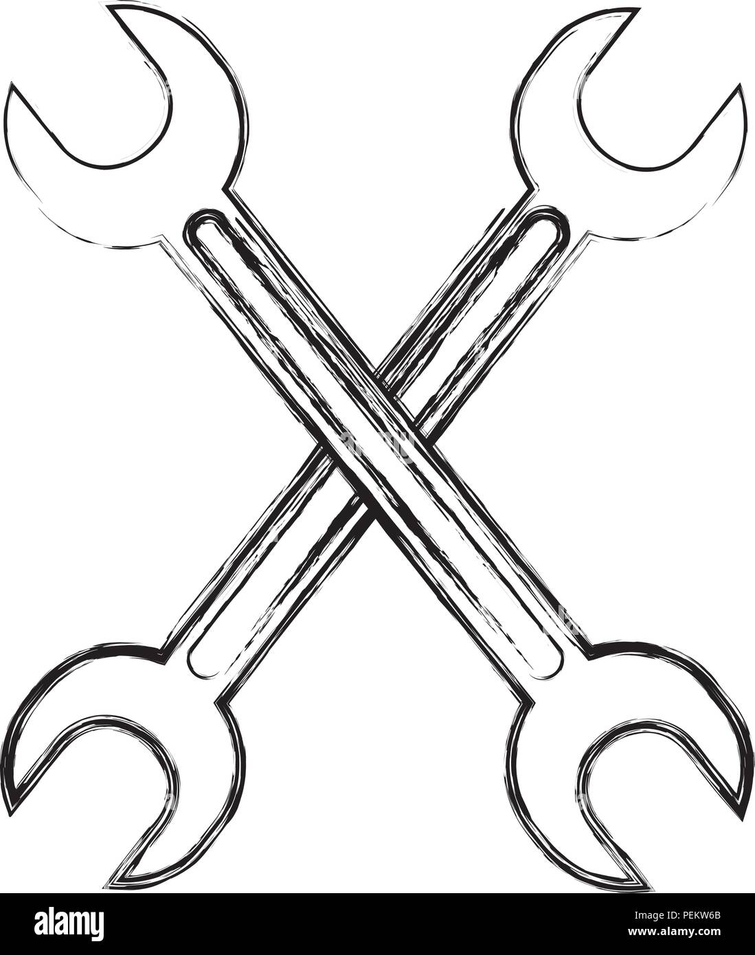 grunge wrenches mechanic equipment repair service Stock Vector Image ...