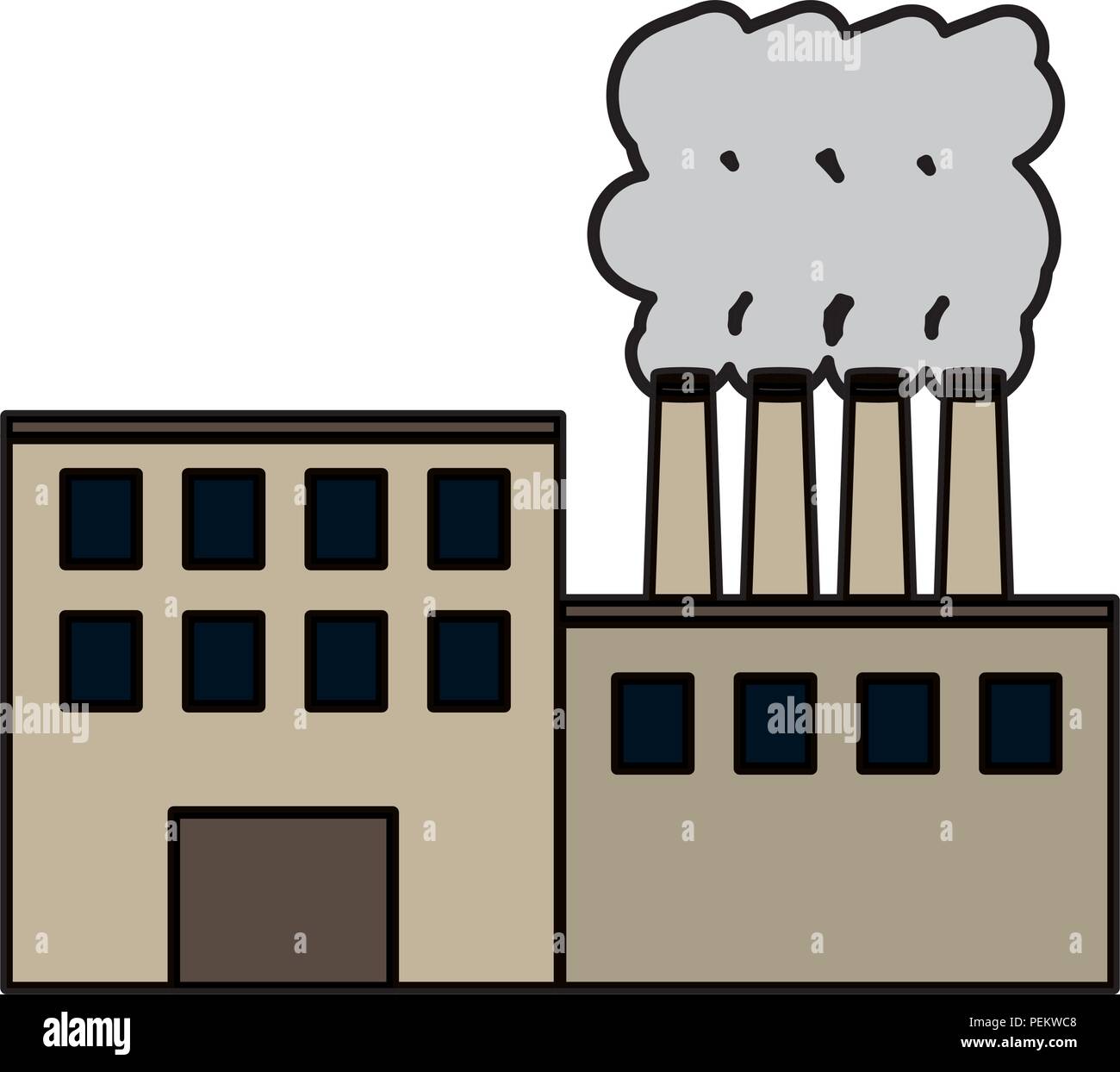 color industry factory process plant pollution Stock Vector Image & Art ...