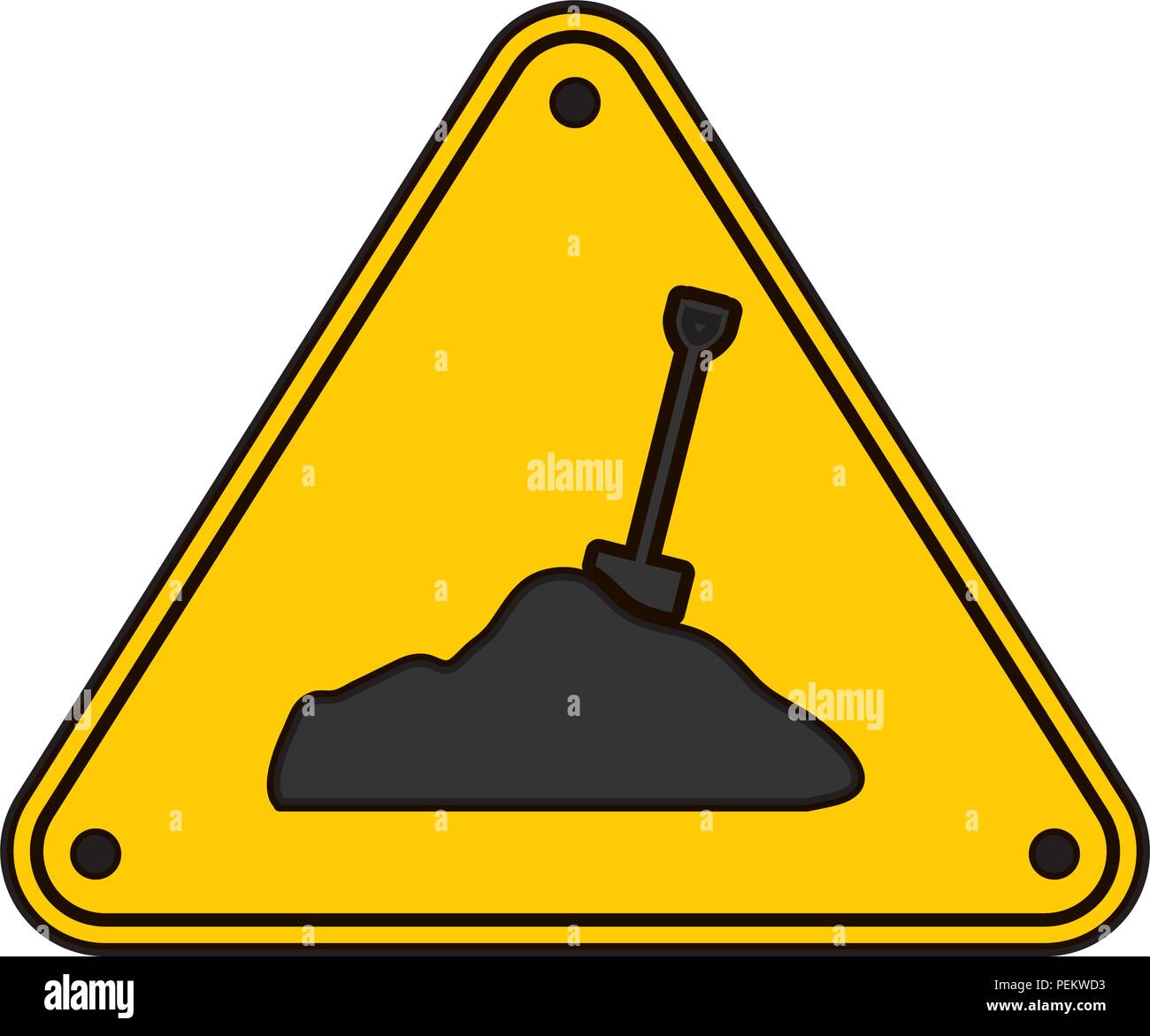 color caution work on the road construction notice Stock Vector Image ...
