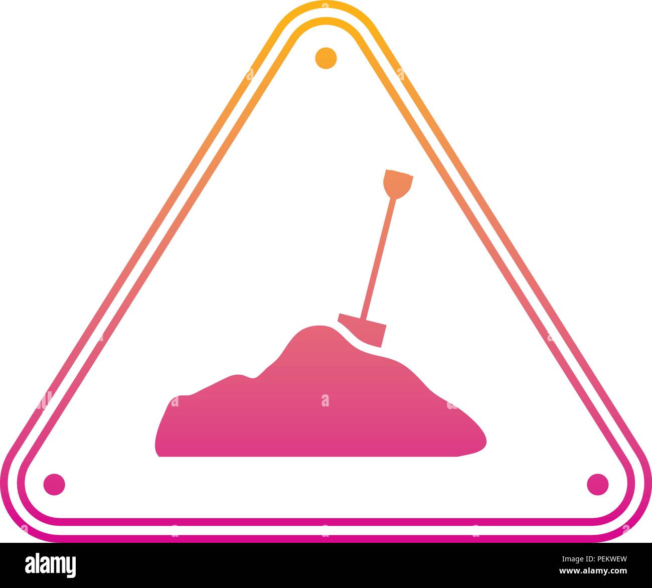 degraded line caution work on the road construction notice Stock Vector ...