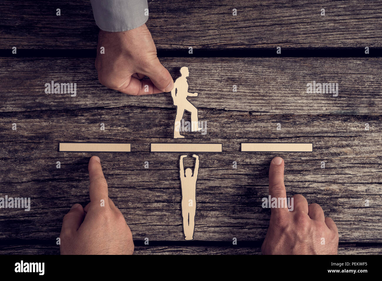 Business teamwork concept with the hands of three businesspeople ...