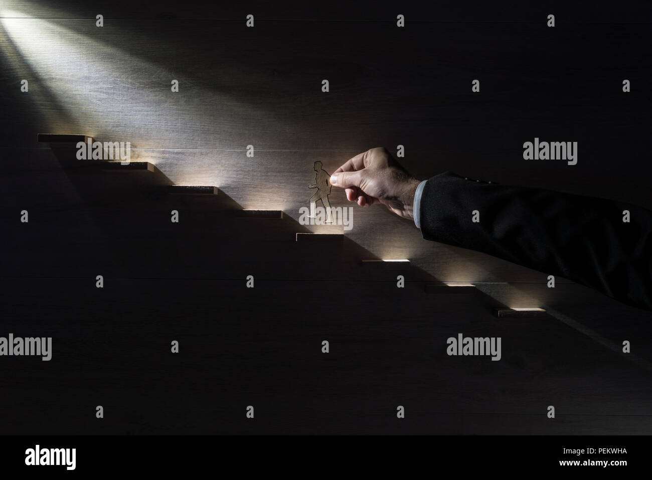 Man climb stairs silhouette hi-res stock photography and images - Alamy