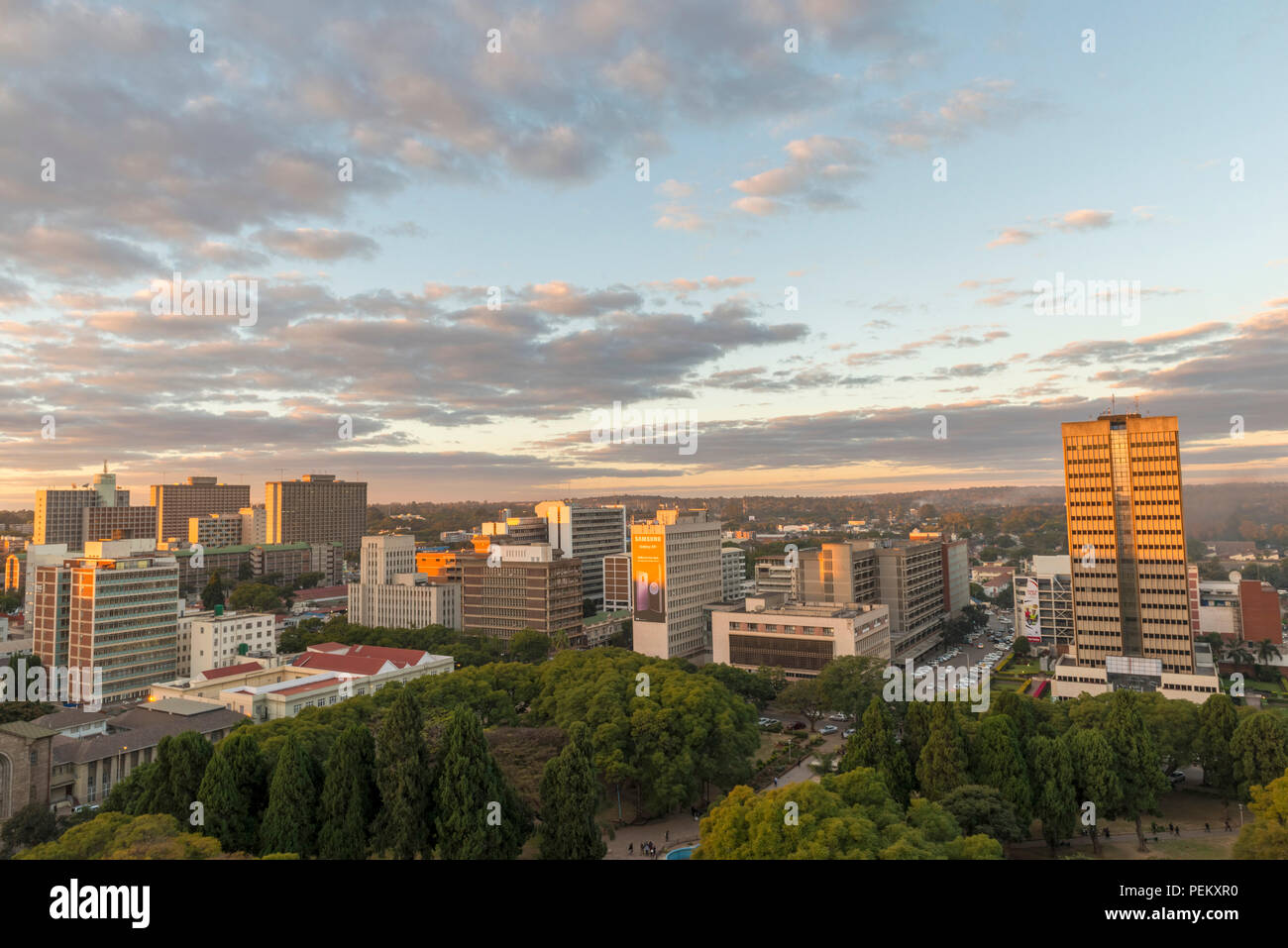 A cityscape of Zimbabwe's capital city, Harare Stock Photo - Alamy