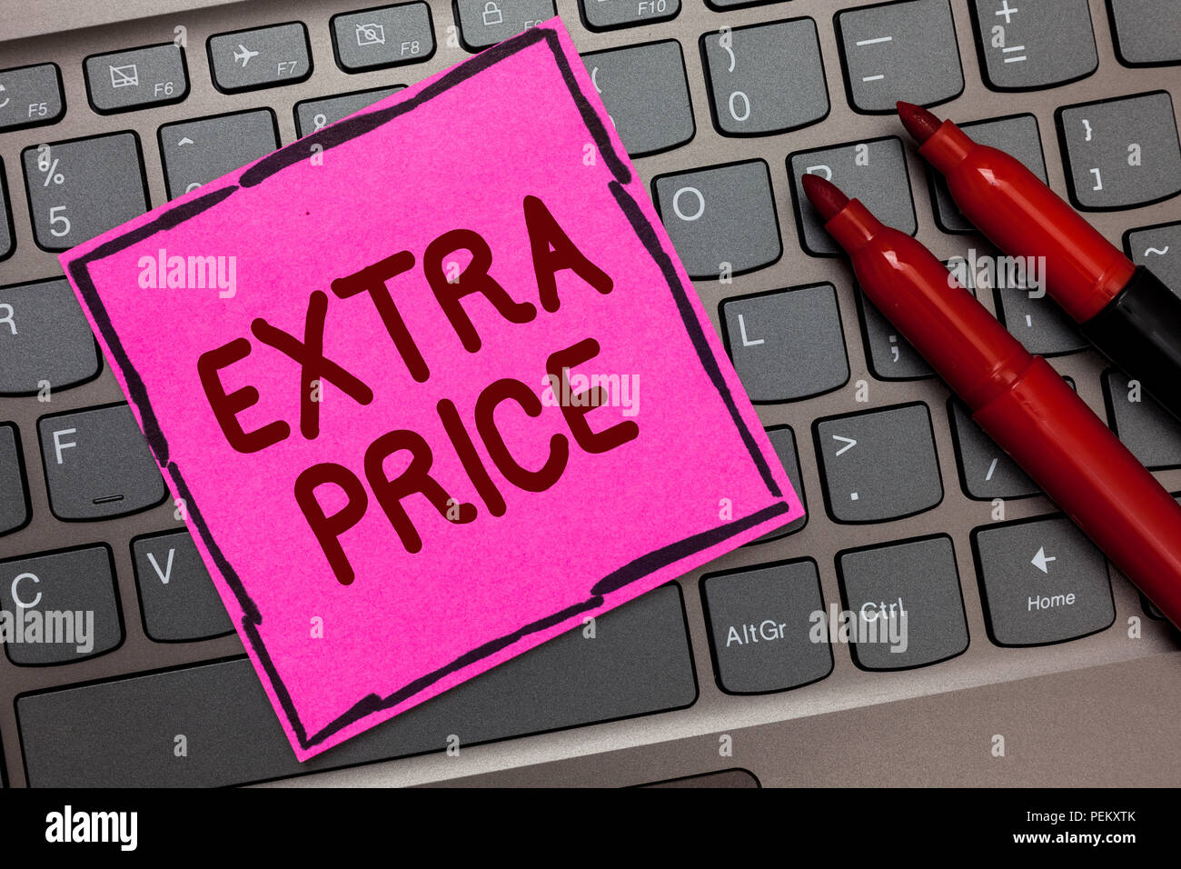 Text sign showing Extra Price. Conceptual photo extra price definition ...
