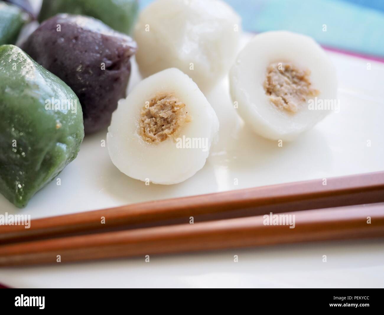 Korean food Songpyeon, half-moon-shaped rice cake Stock Photo - Alamy