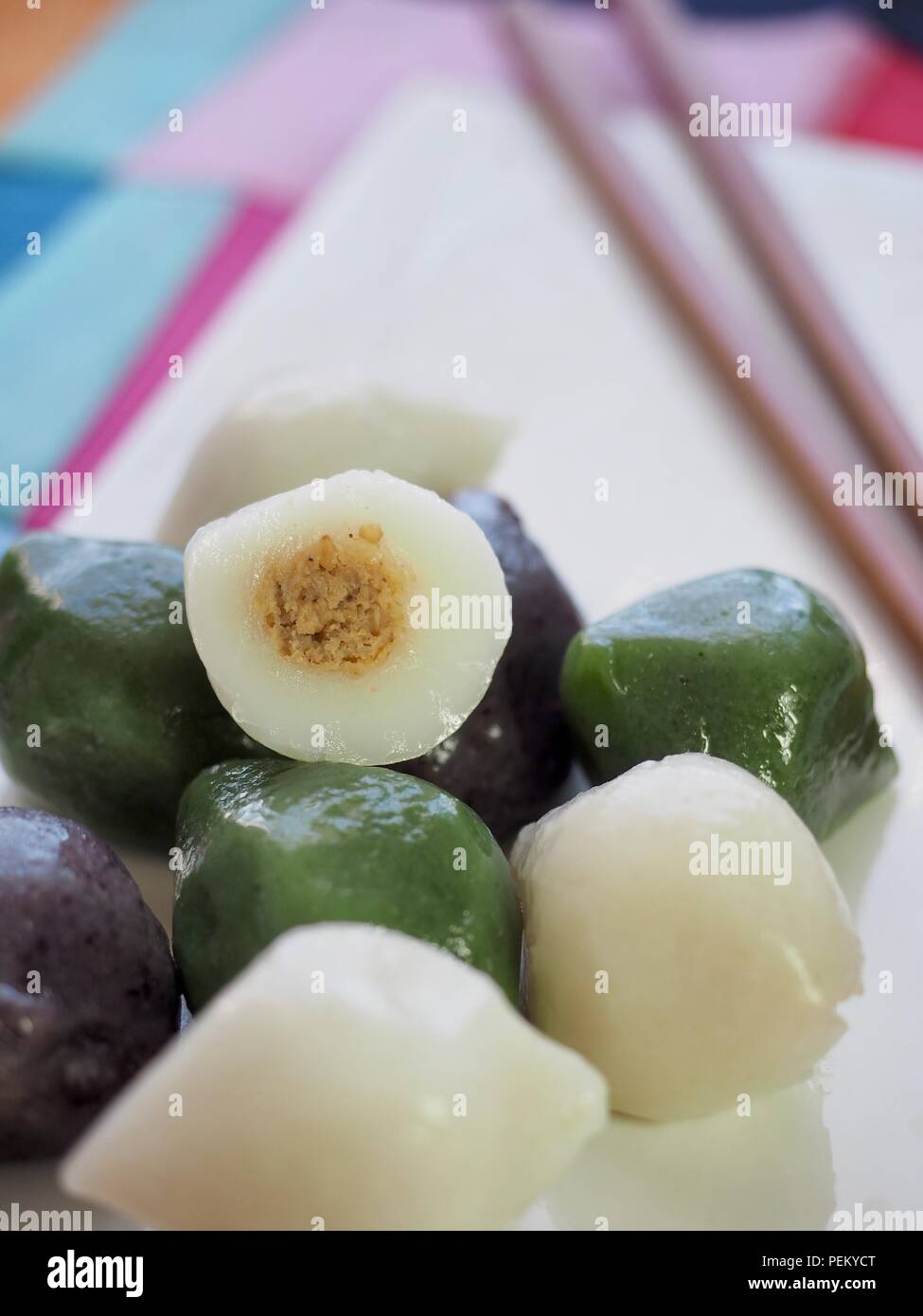 Korean food Songpyeon, half-moon-shaped rice cake Stock Photo - Alamy