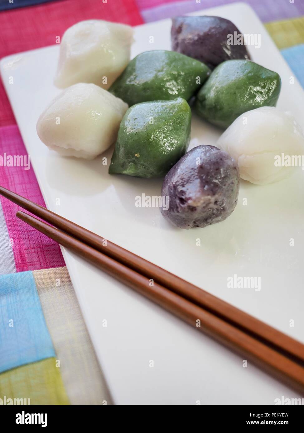 Korean food Songpyeon, half-moon-shaped rice cake Stock Photo - Alamy