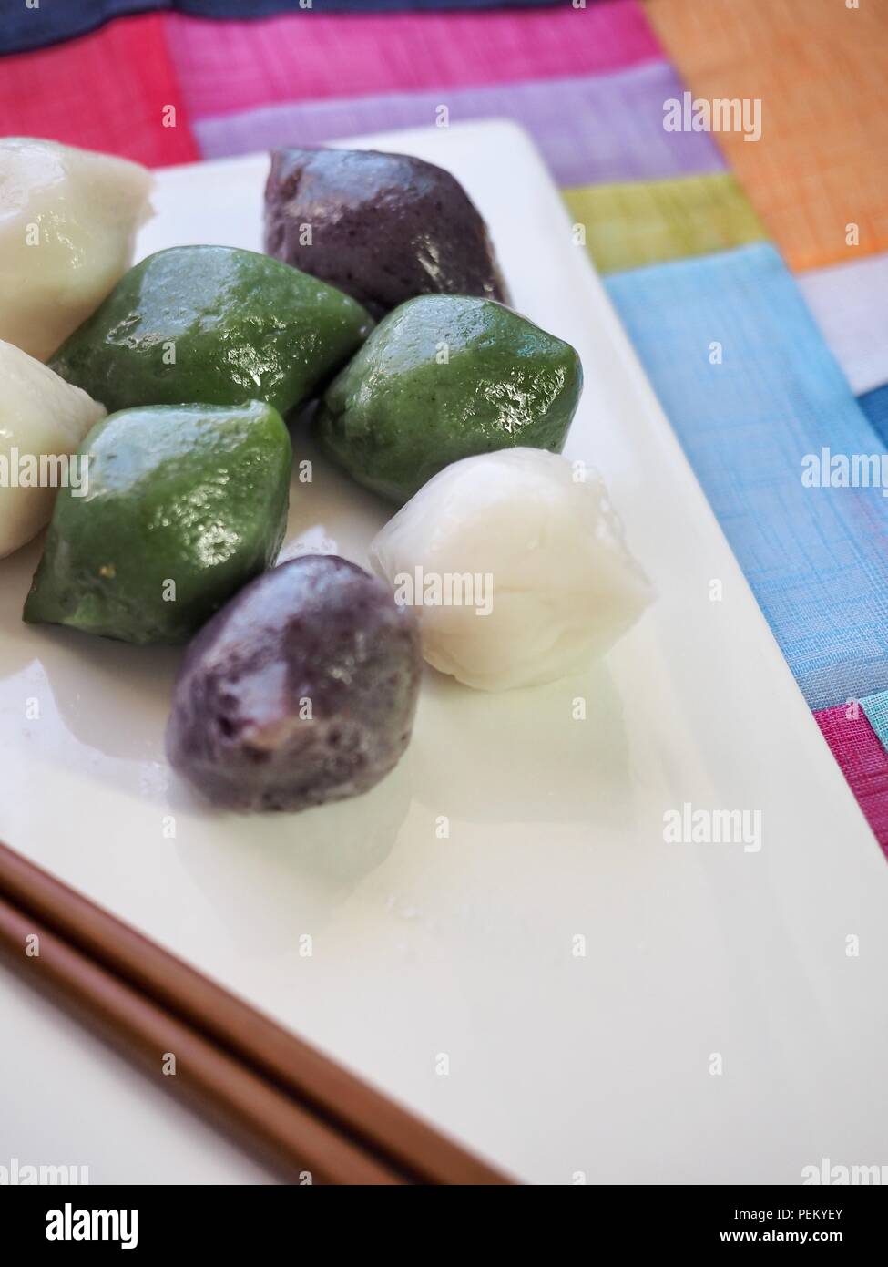 Korean food Songpyeon, half-moon-shaped rice cake Stock Photo - Alamy