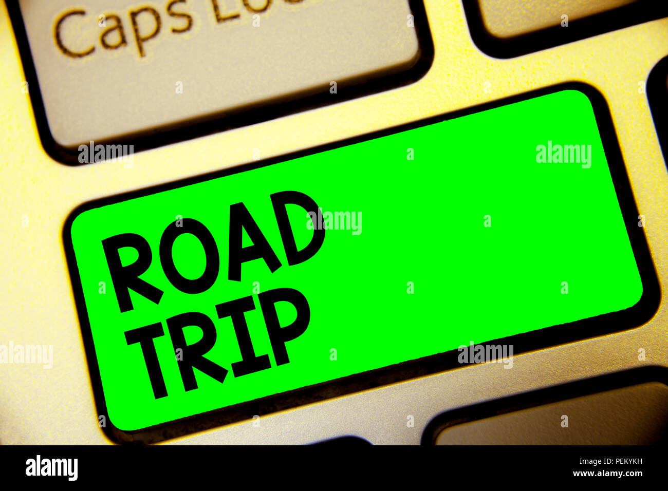Word writing text Road Trip. Business concept for Roaming around places ...