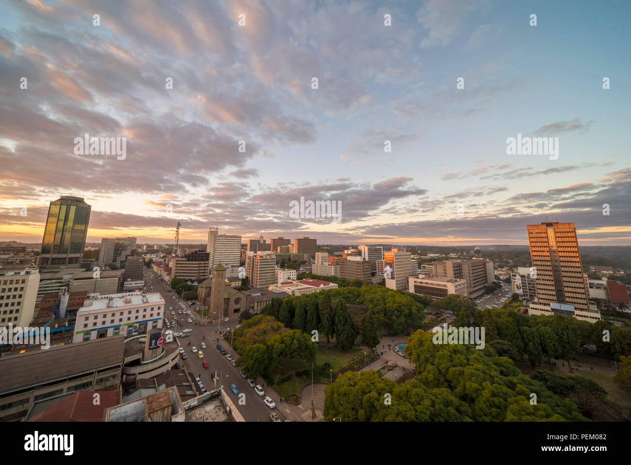 A cityscape of Zimbabwe's capital city, Harare Stock Photo - Alamy