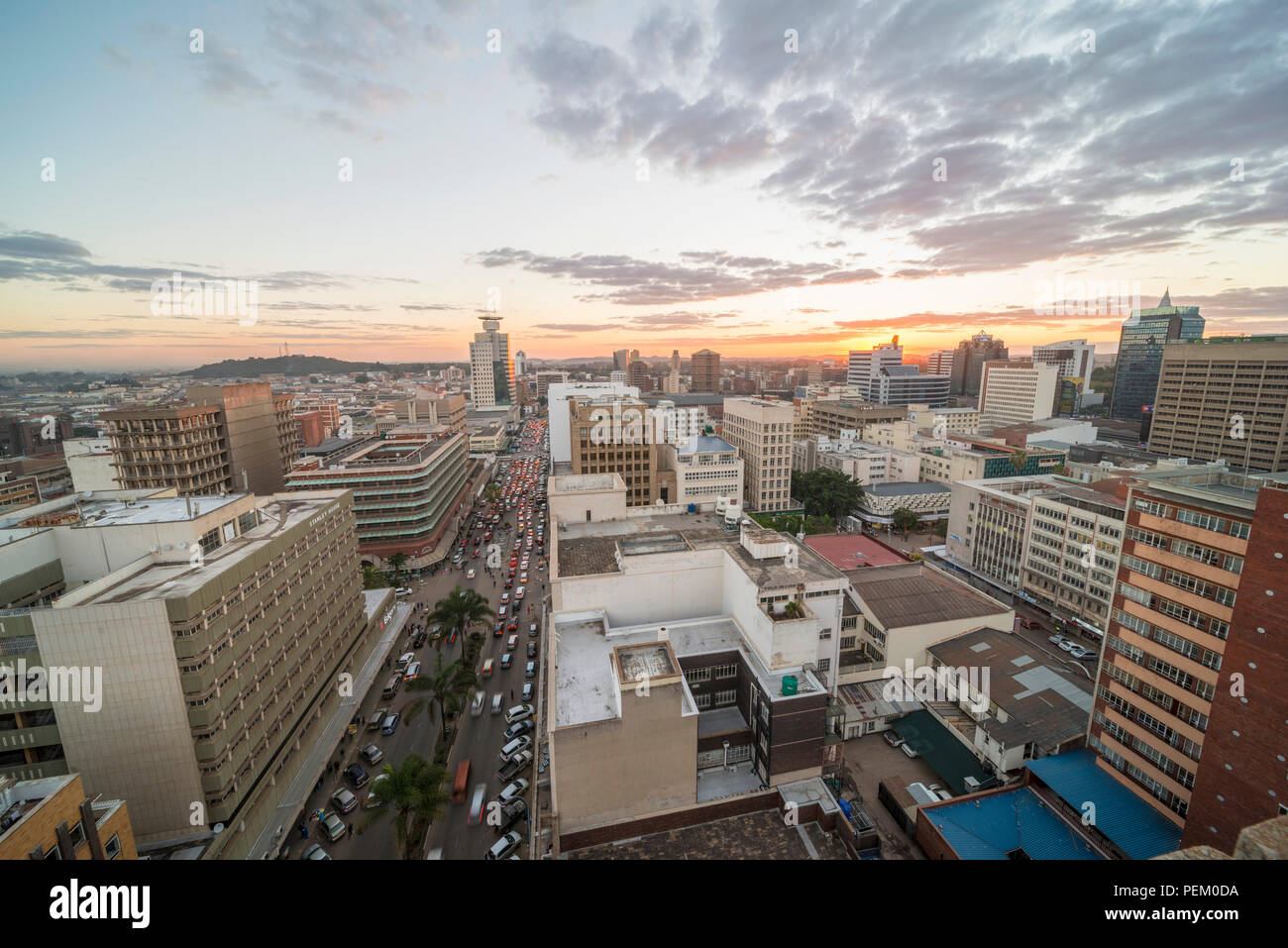 A cityscape of Zimbabwe's capital city, Harare Stock Photo - Alamy