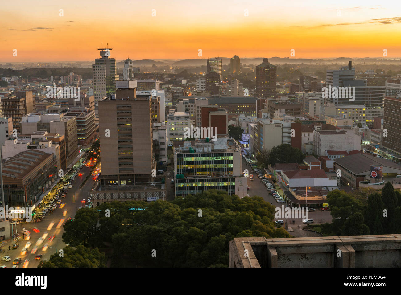 A cityscape of Zimbabwe's capital city, Harare Stock Photo - Alamy