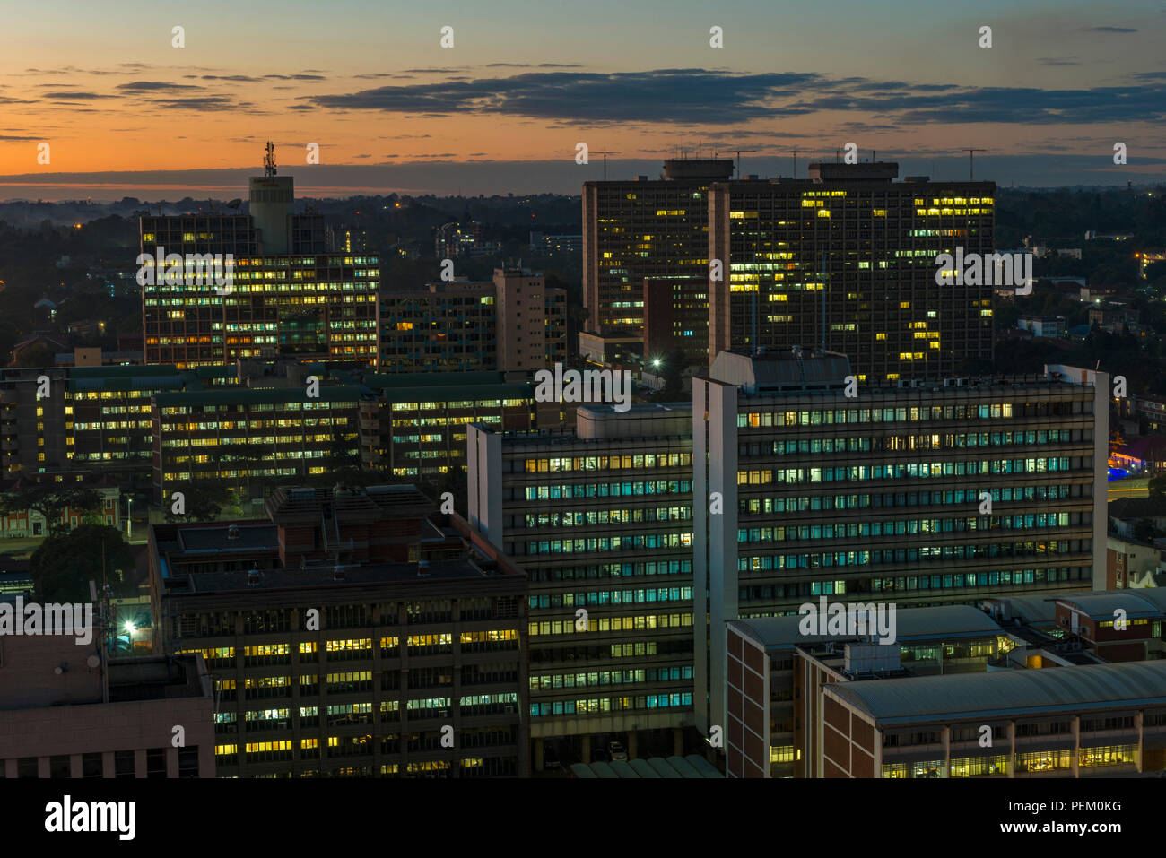 An evening view of Harare, Zimbabwe's capital city Stock Photo - Alamy