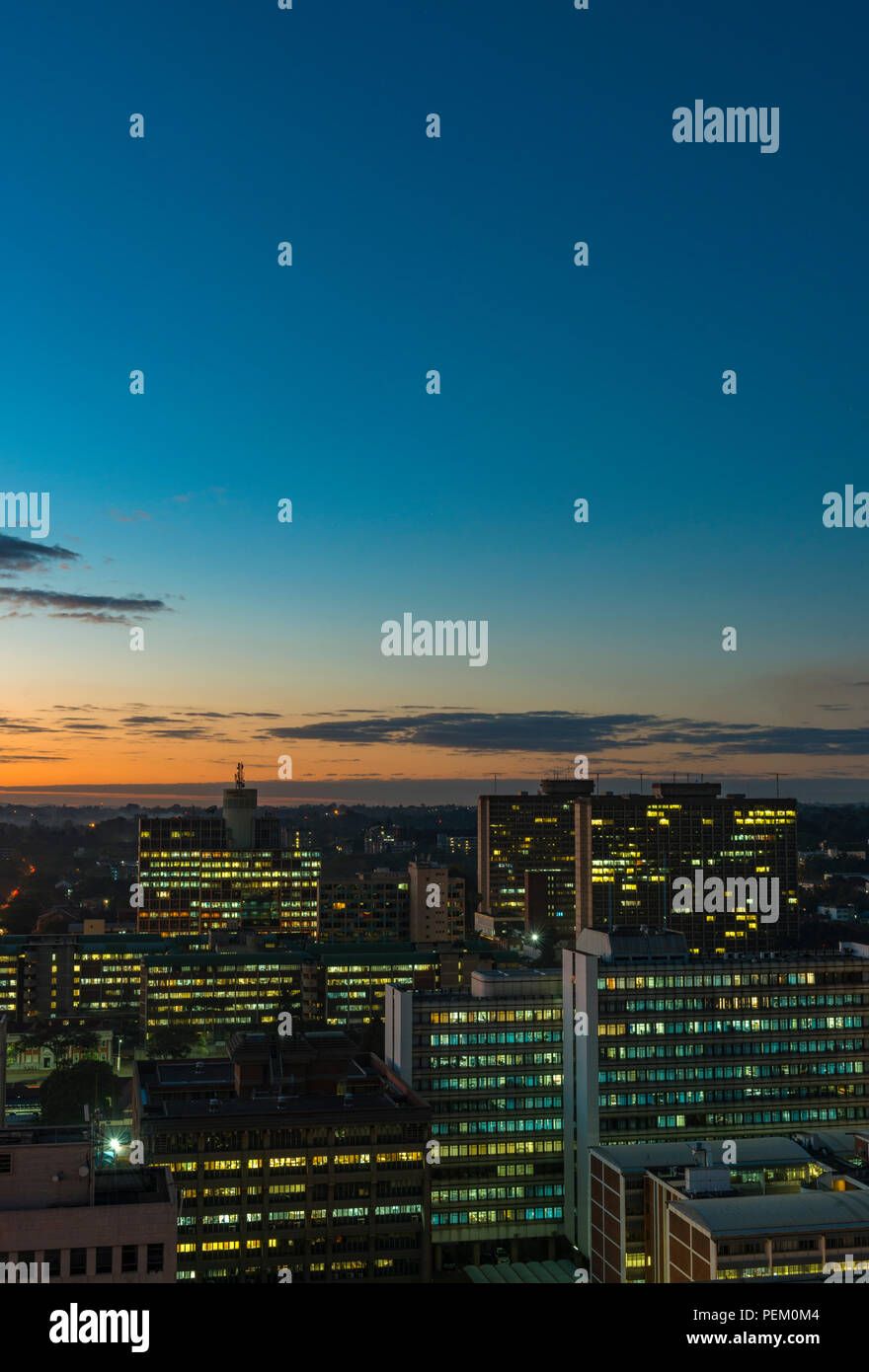 An evening view of Harare, Zimbabwe's capital city Stock Photo - Alamy