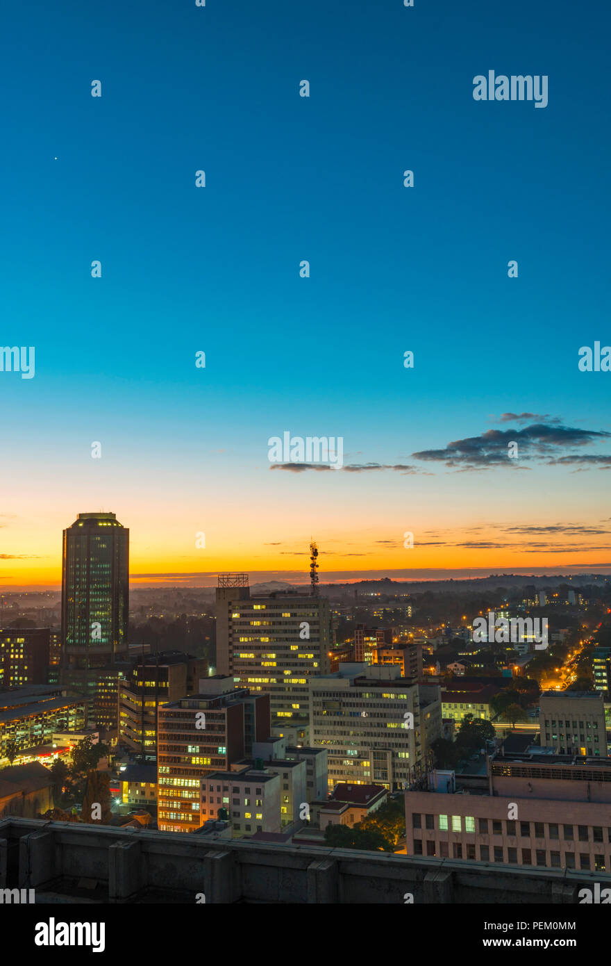 An evening view of Harare, Zimbabwe's capital city Stock Photo - Alamy