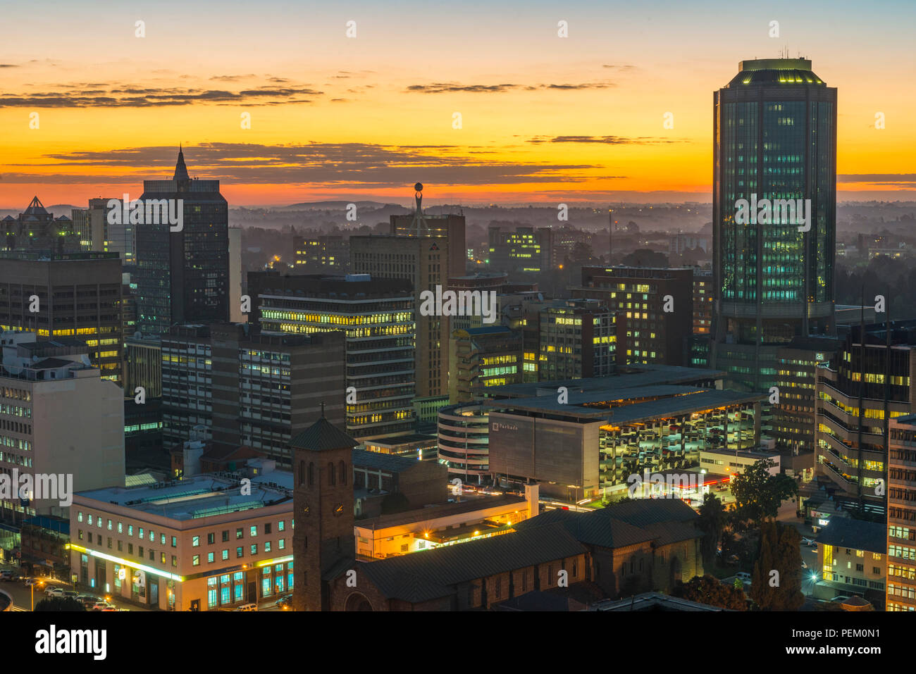 An evening view of Harare, Zimbabwe's capital city Stock Photo - Alamy