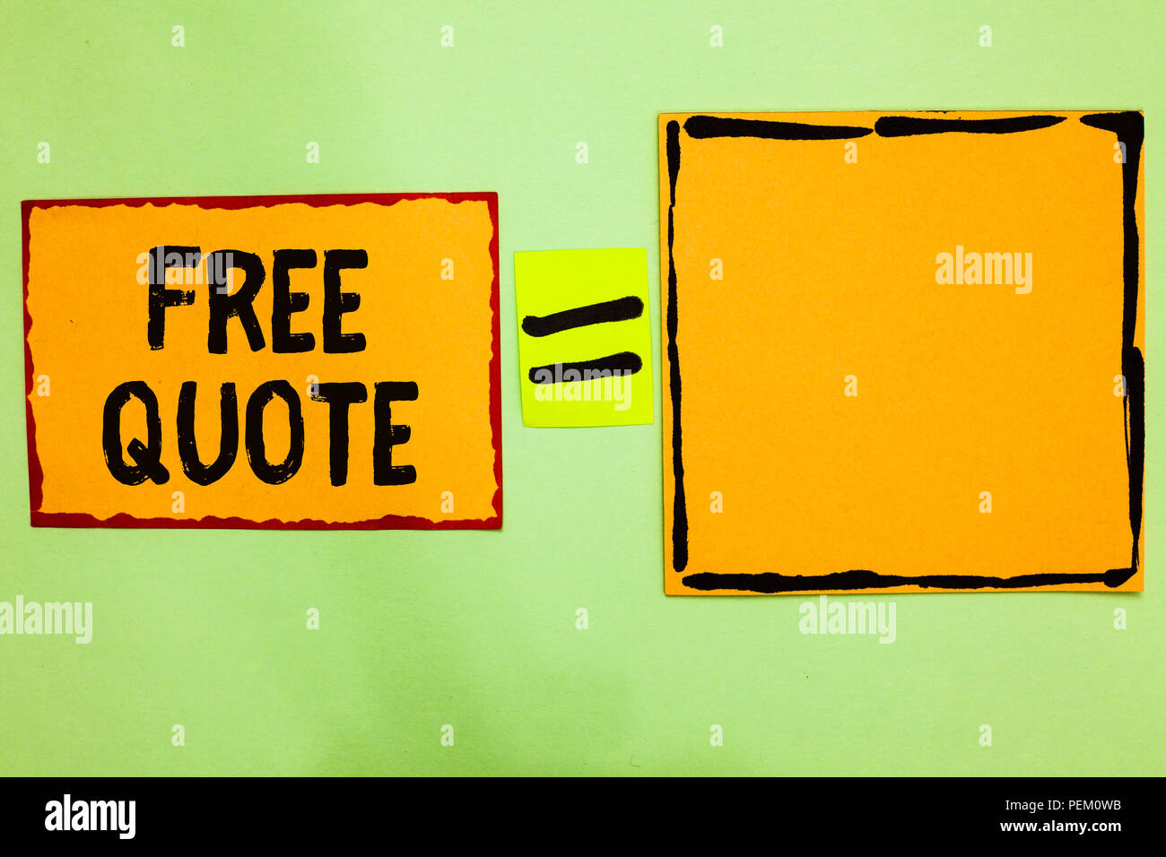 Writing note showing Free Quote. Business photo showcasing A brief ...