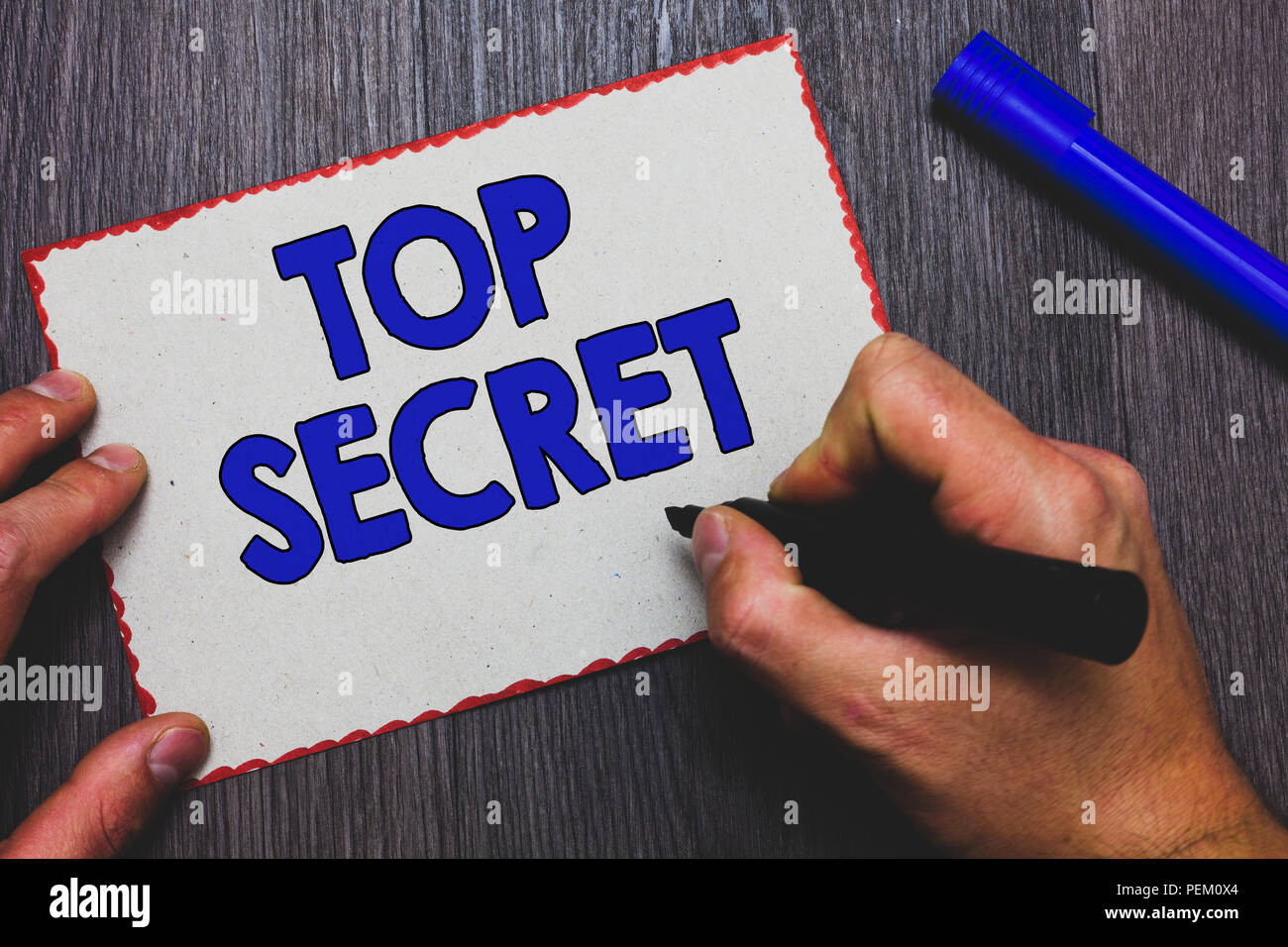 Writing note showing Top Secret. Business photo showcasing telling ...