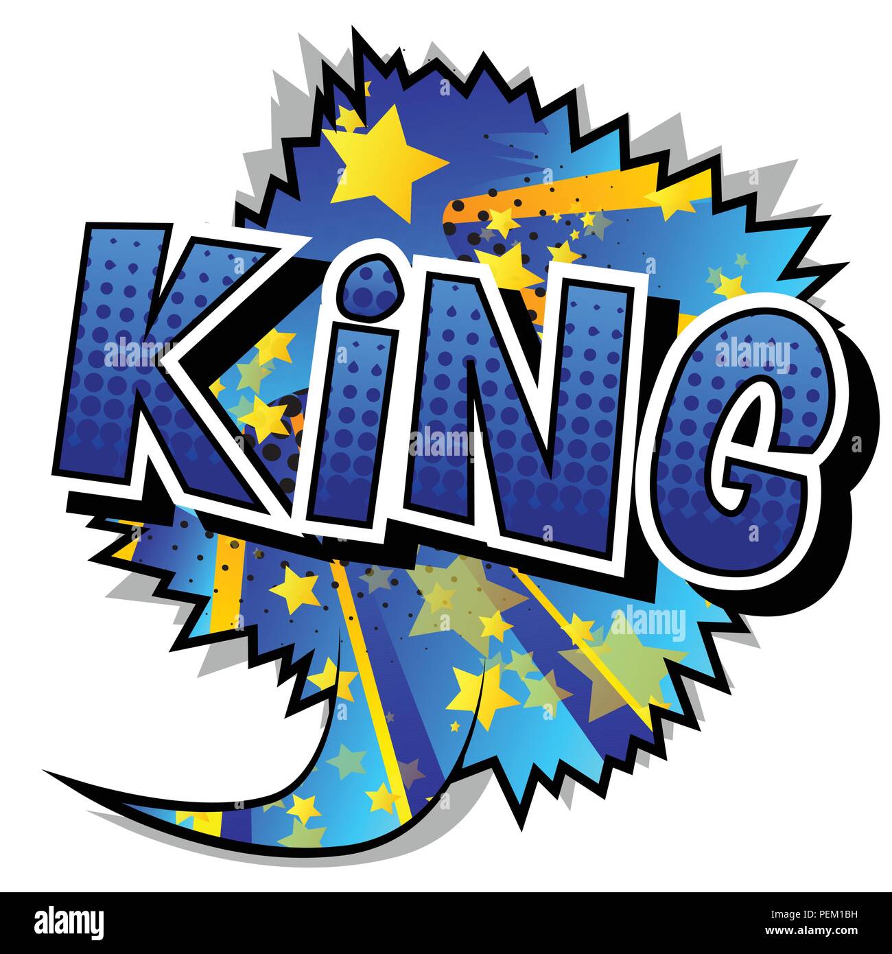 King - Vector illustrated comic book style phrase Stock Vector Image ...