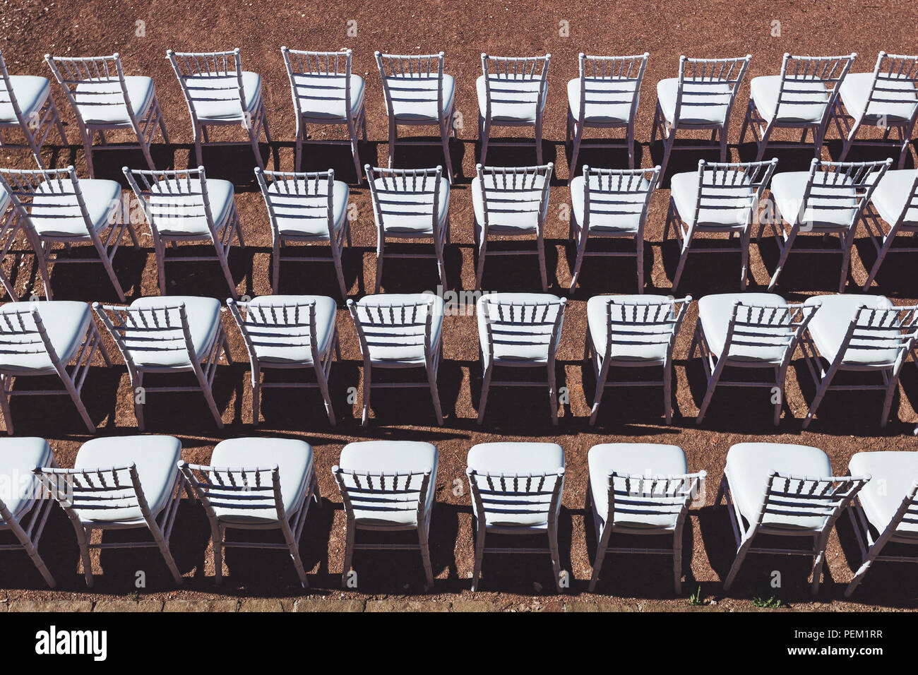 White chairs background on wedding ceremony outdoor Stock Photo - Alamy